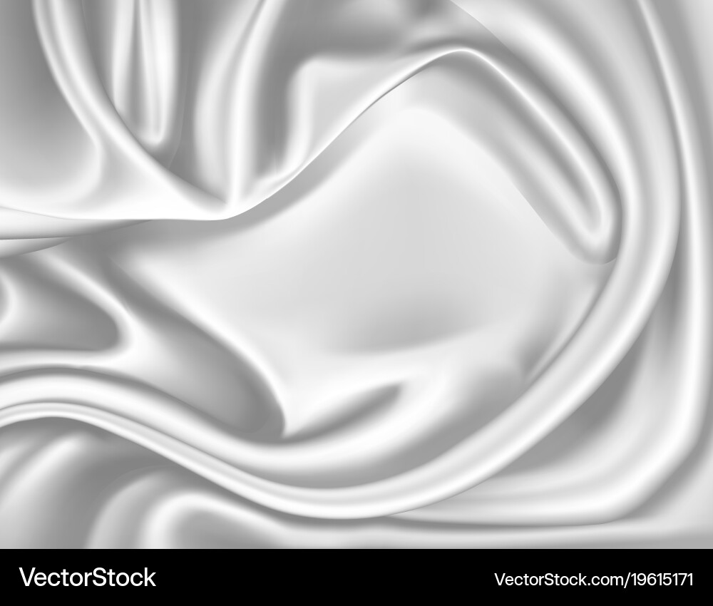Luxury realistic silver silk satin textile Vector Image