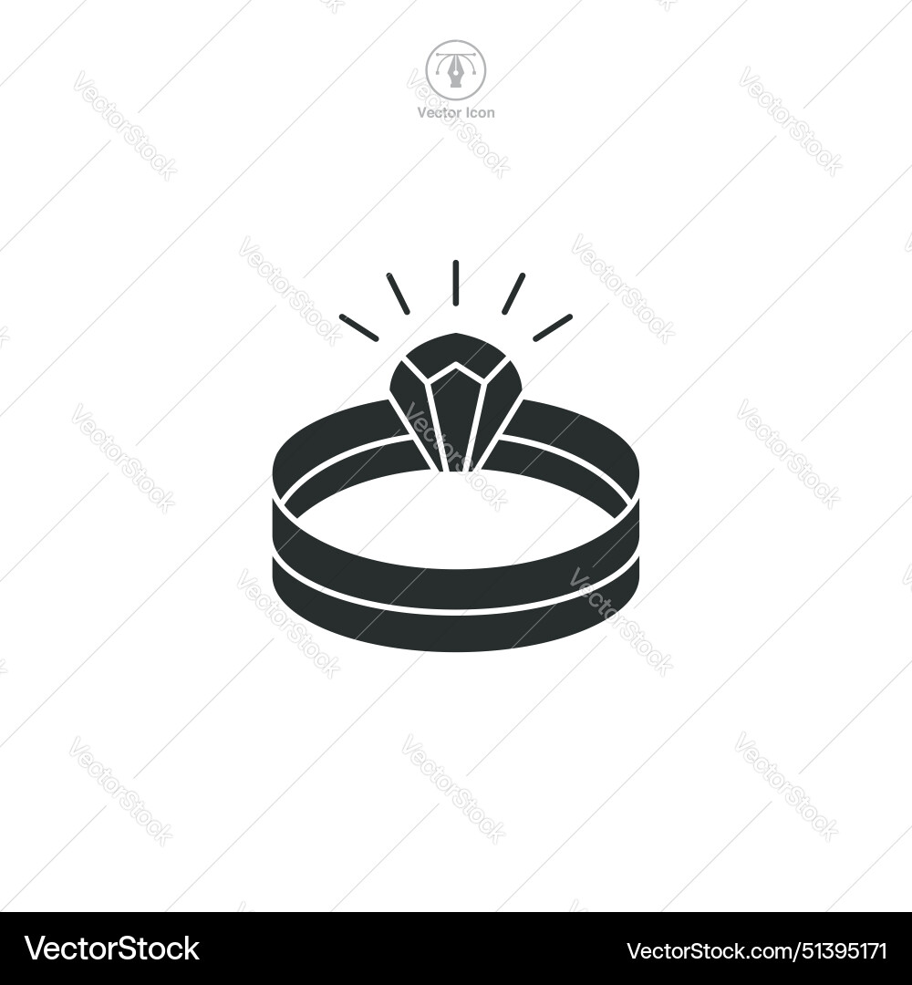 Ring icon symbol isolated on white background Vector Image