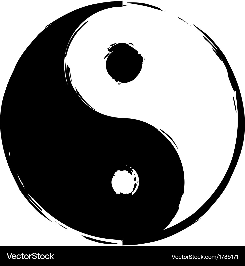 Ying Yang Symbol Vector Yin Yang Symbol With 3d Gold Circle Border,