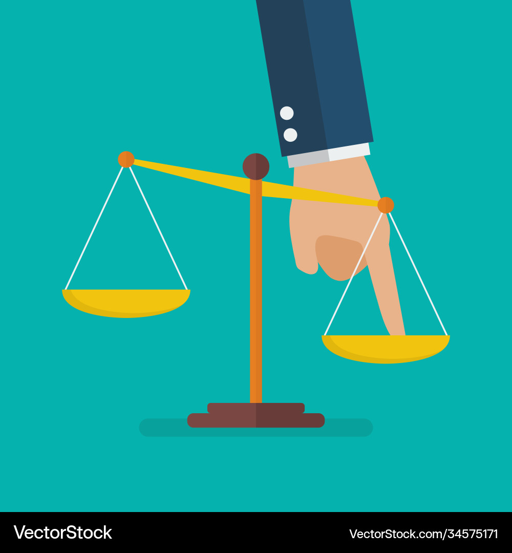 Unbalanced Scale - Justice Concept Royalty Free Vector Image