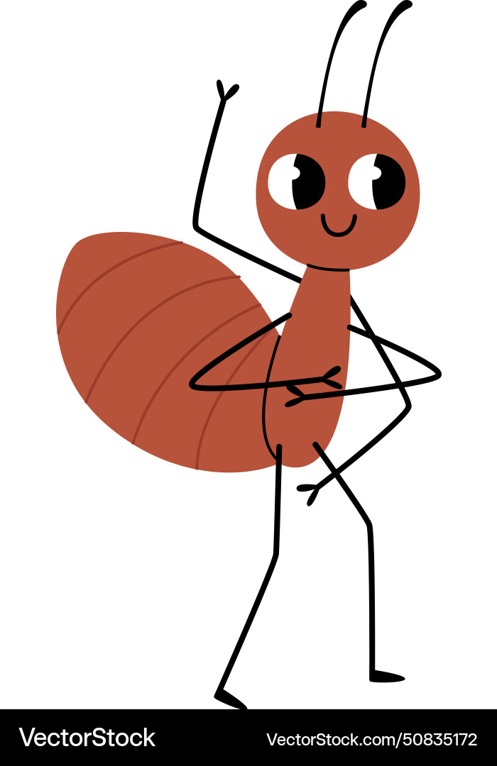 Ant insect standing Royalty Free Vector Image - VectorStock