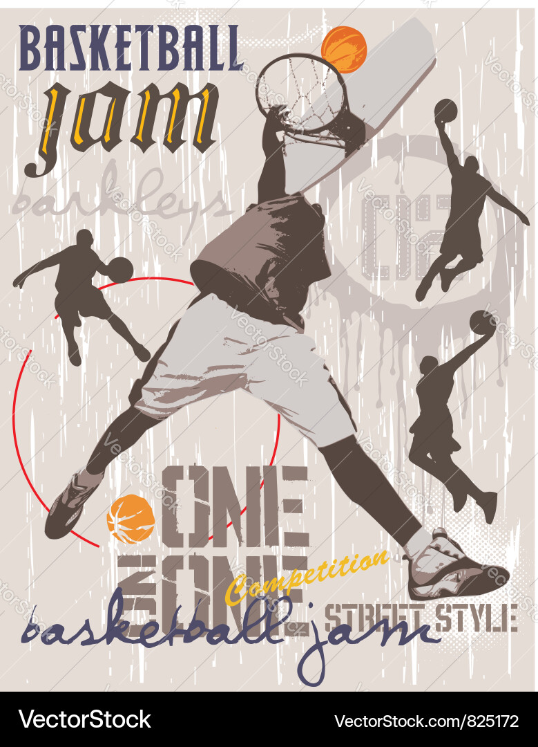 Basket ball one Royalty Free Vector Image - VectorStock