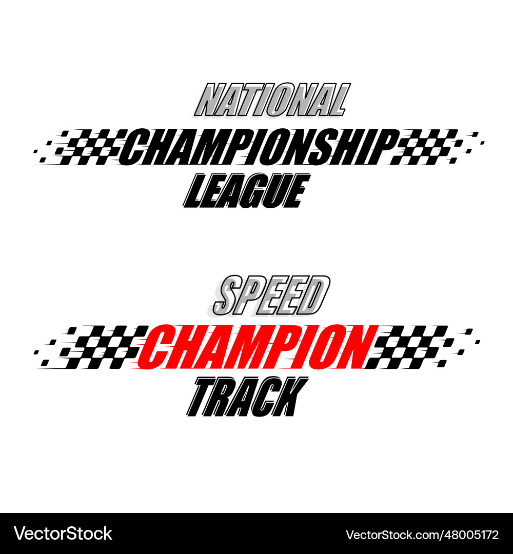 Champion speed checkered symbols Royalty Free Vector Image