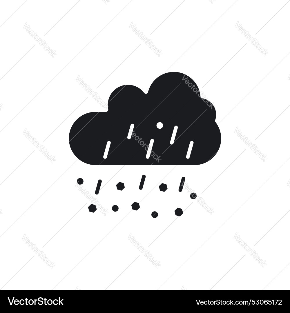 Cloud hail icon isolated on white background Vector Image