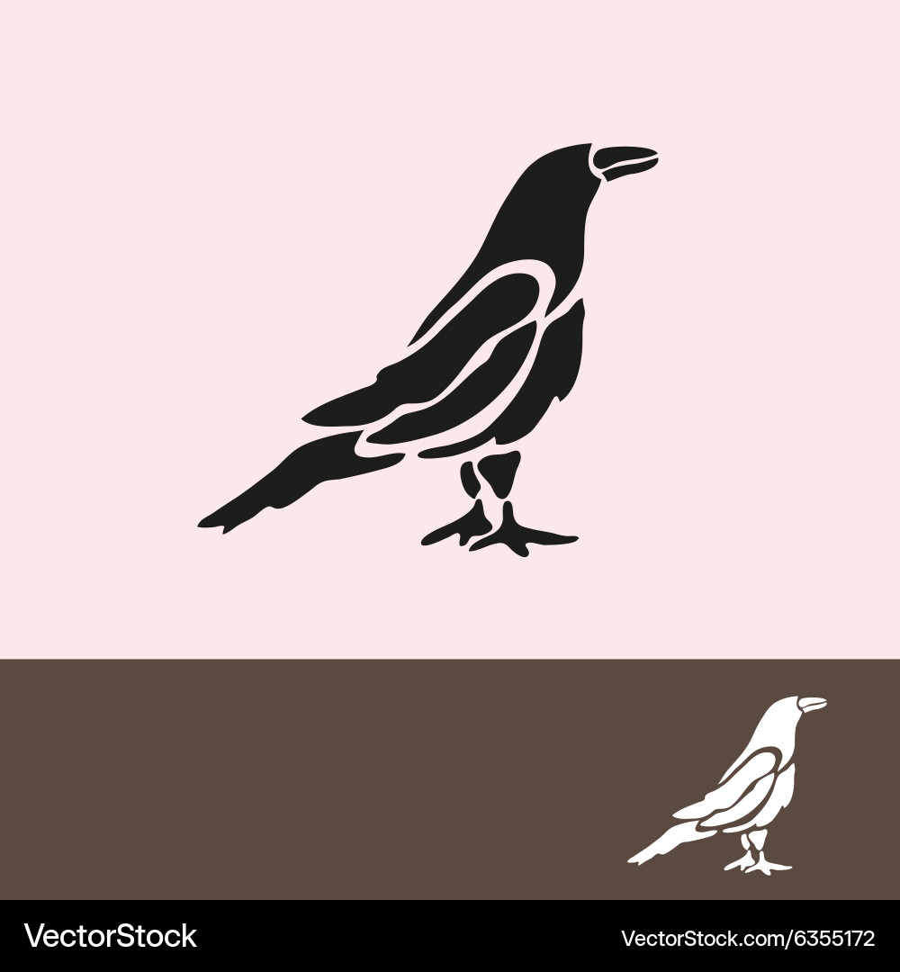 Crow symbol Royalty Free Vector Image - VectorStock