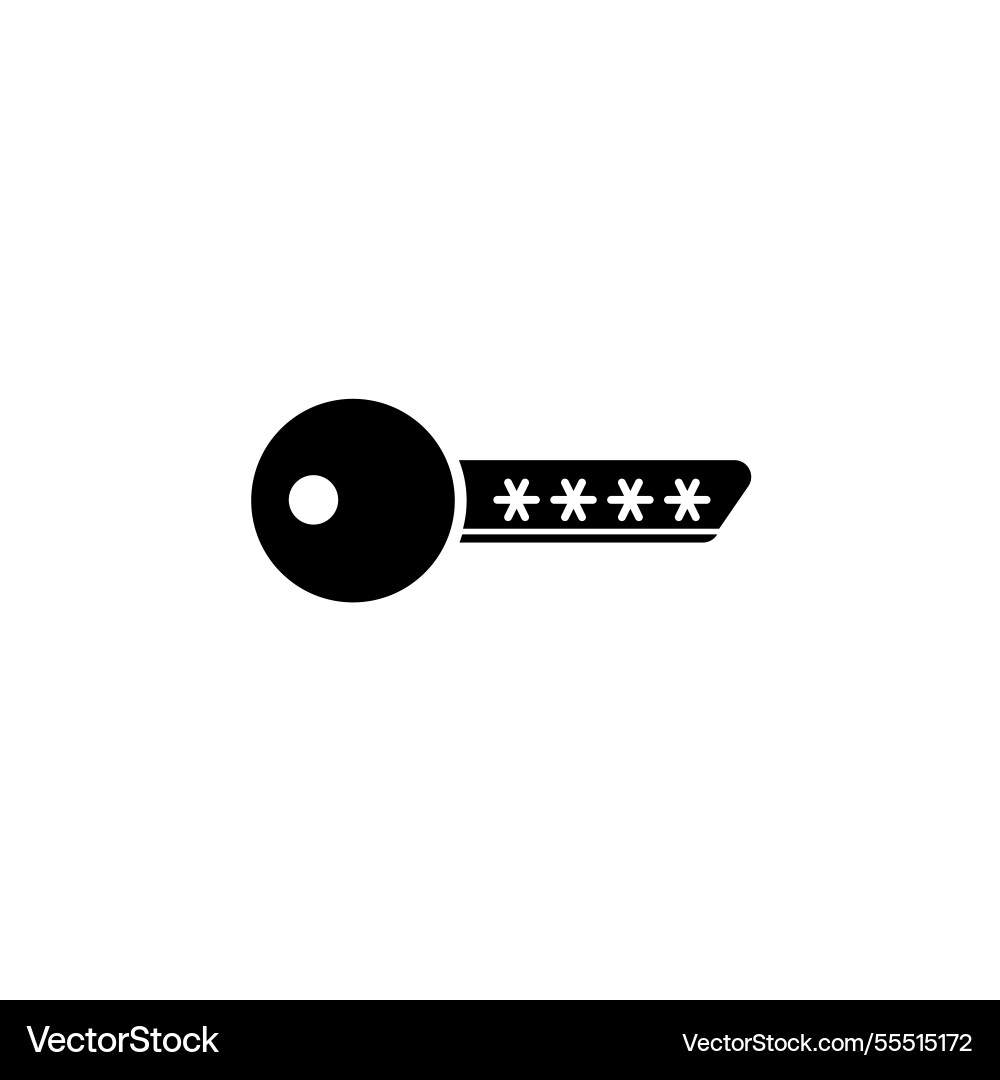 Electronic digital key cyber safety solid flat Vector Image