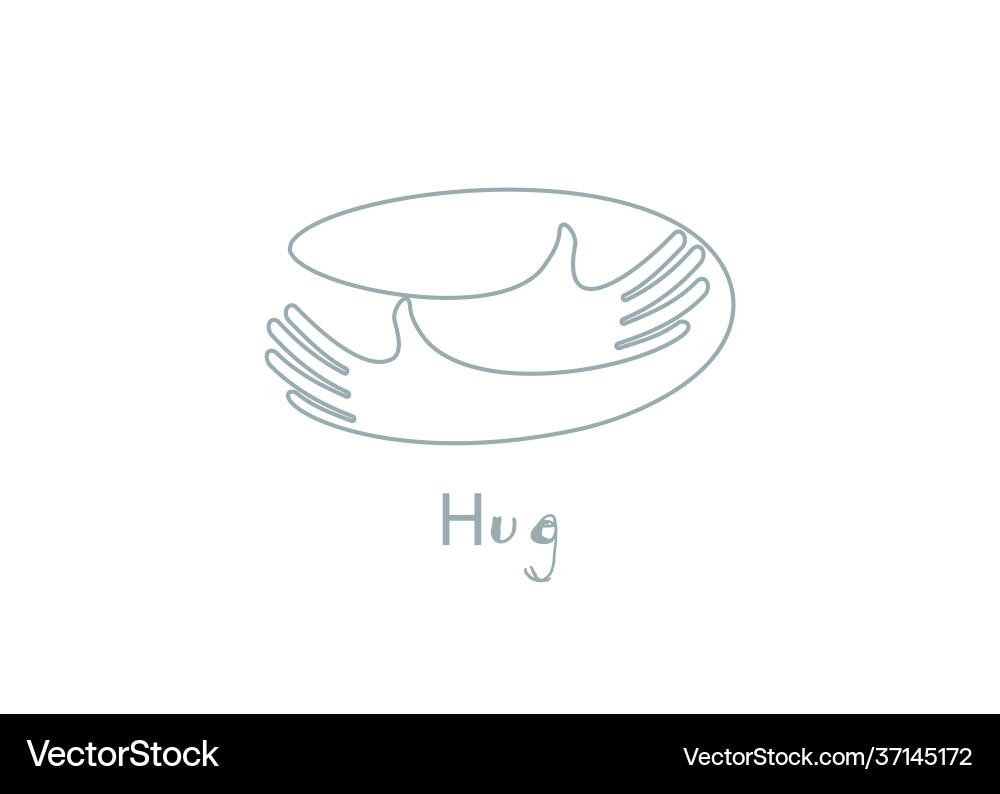 Embrace icon arms hugging Royalty Free Vector Image