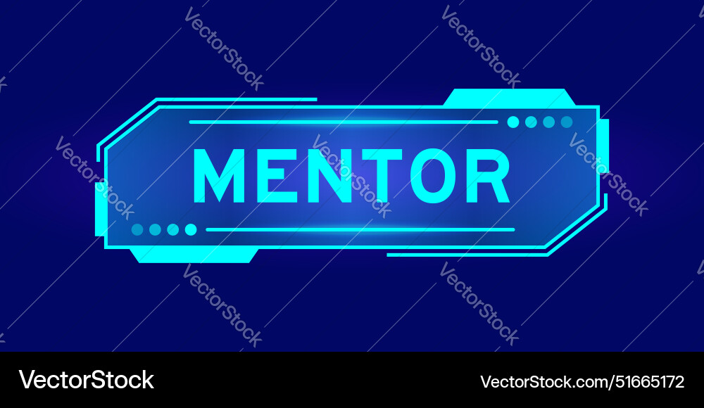 Futuristic hud banner that have word mentor Vector Image