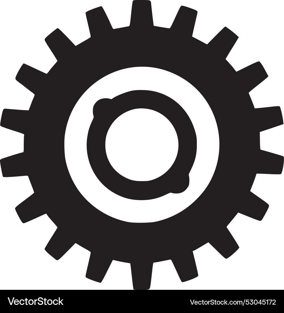 Gear - black and white isolated icon Royalty Free Vector