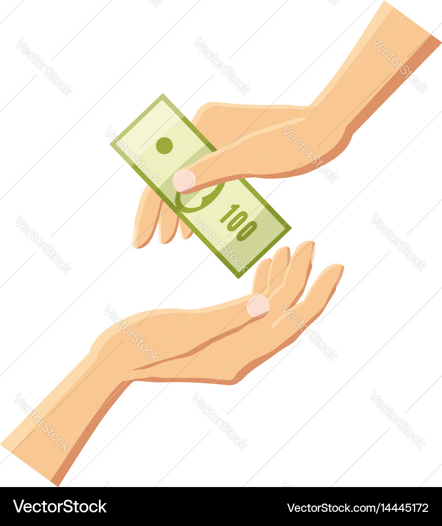 Hand Transfer Money Icon Royalty Free Vector Image