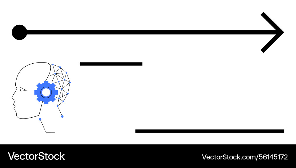 Human intelligence and ai progression paving Vector Image