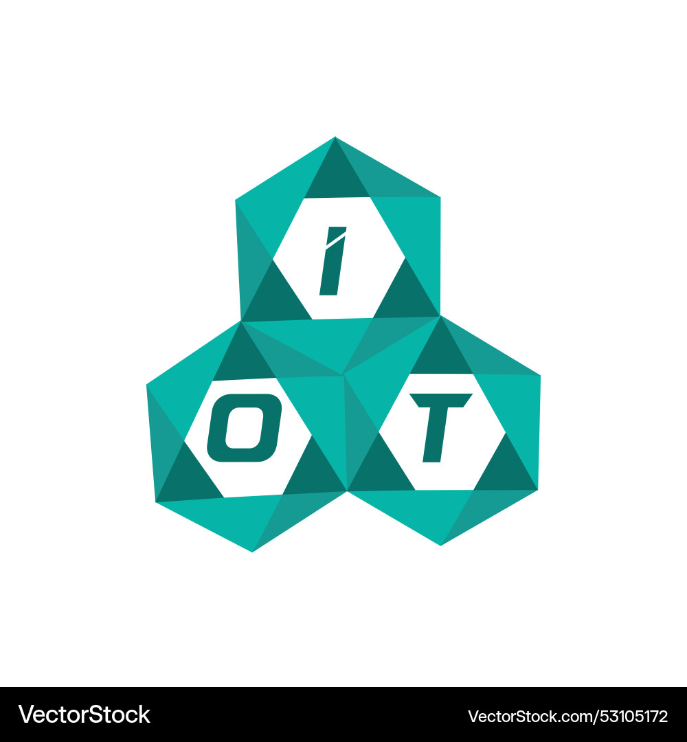 Iot creative minimalist letter logo unique Vector Image