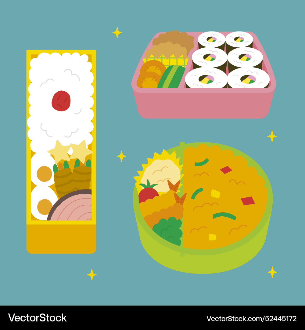 Kawaii bento box Royalty Free Vector Image - VectorStock