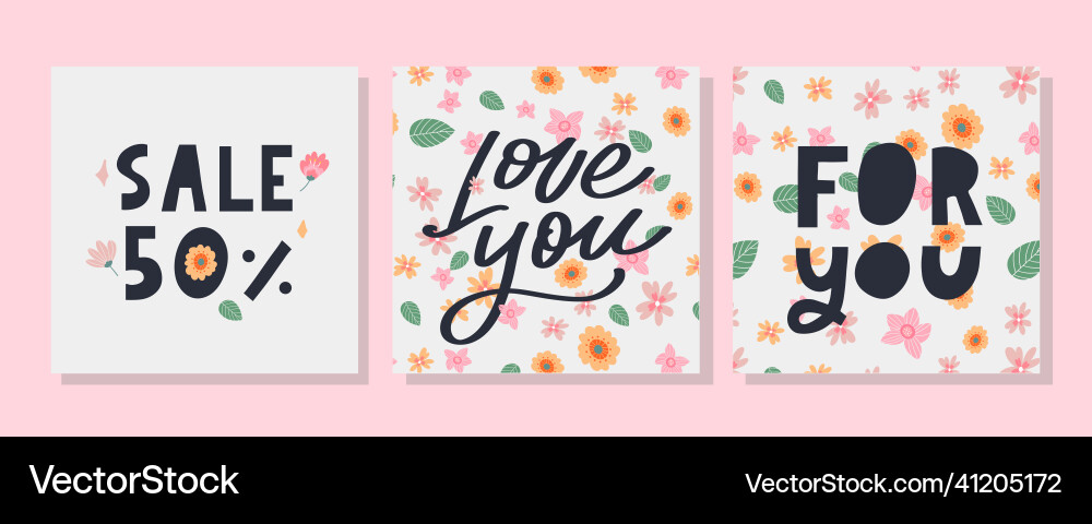 Love you text hand lettering typography poster Vector Image