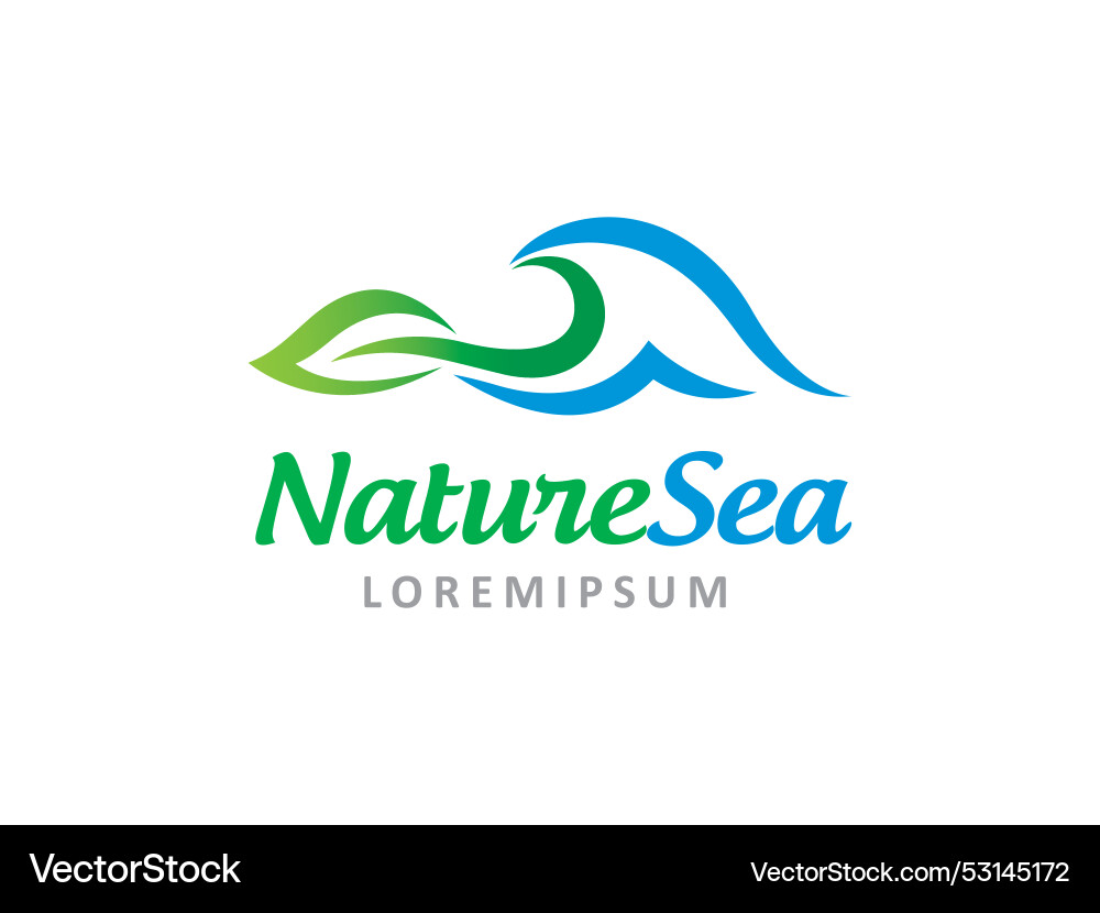 Nature sea logo symbol or icon template Royalty Free Vector
