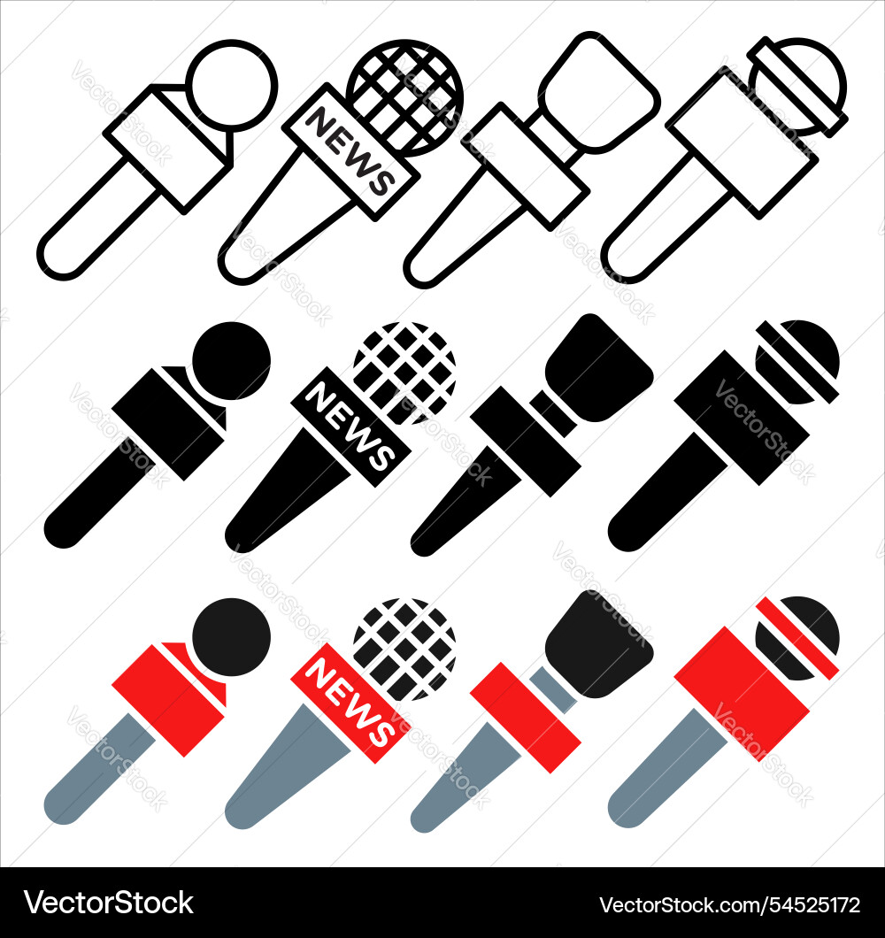 News microphone icon Royalty Free Vector Image