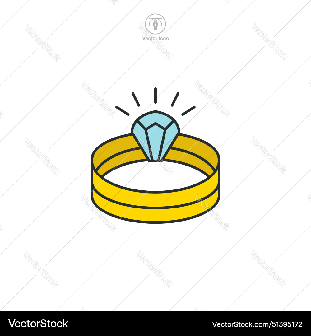 Ring icon symbol isolated on white background Vector Image