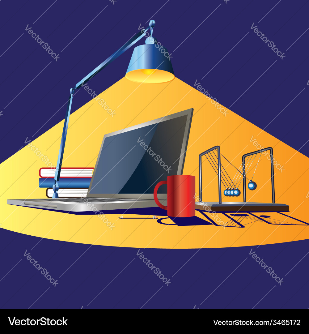Workplace in light Royalty Free Vector Image - VectorStock