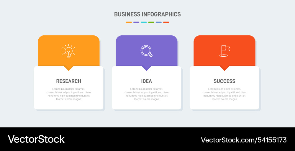 3 clean infographic design shaped elements Vector Image