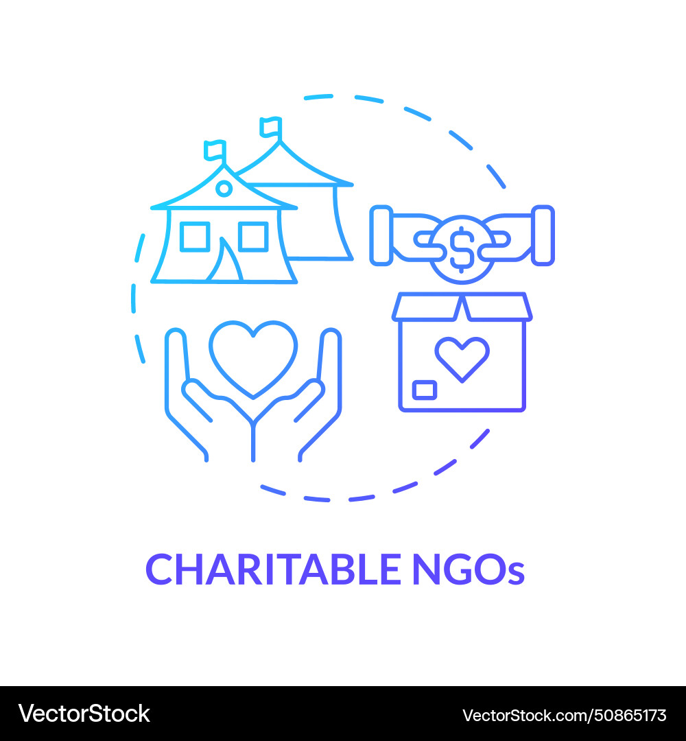 Charitable ngos blue gradient concept icon Vector Image Charitable ngos blue gradient concept icon Vector Image