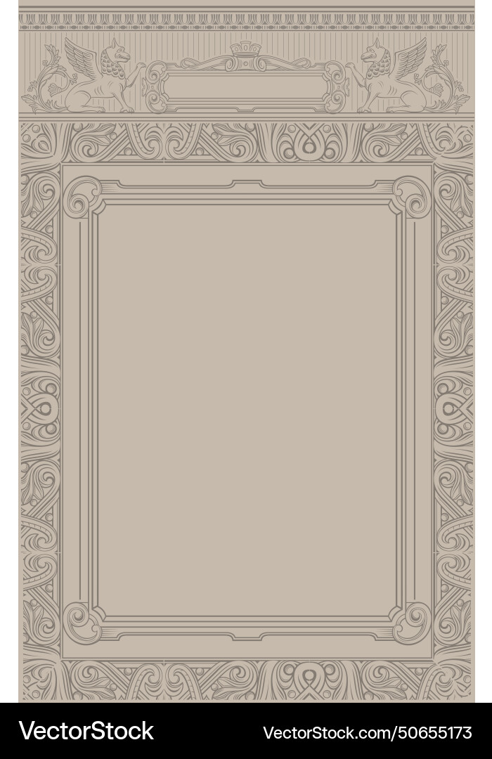 Classic engraved arch postcard frame vintage Vector Image