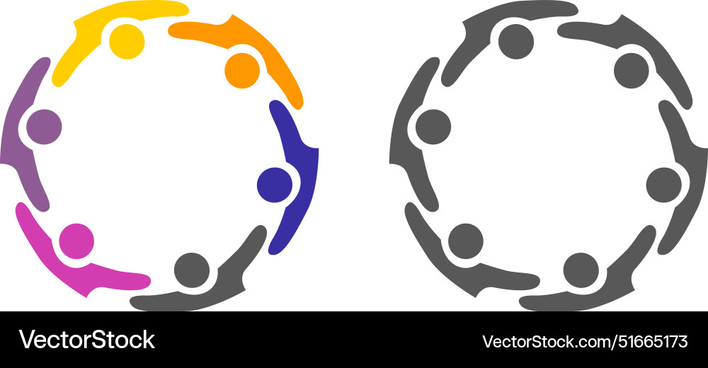 Coworking people team teamwork union logo Vector Image