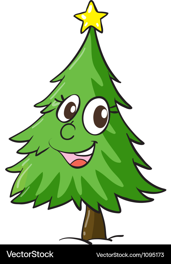 Cute Cartoon Christmas Tree Royalty Free Vector Image