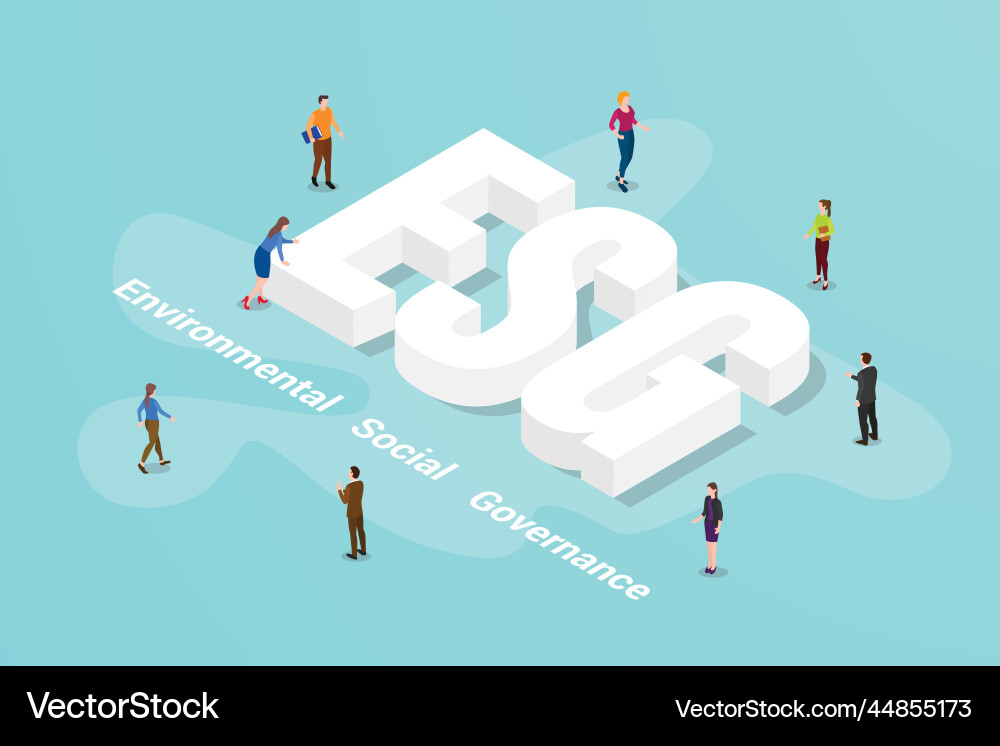 Esg environmental social governance big text word Vector Image