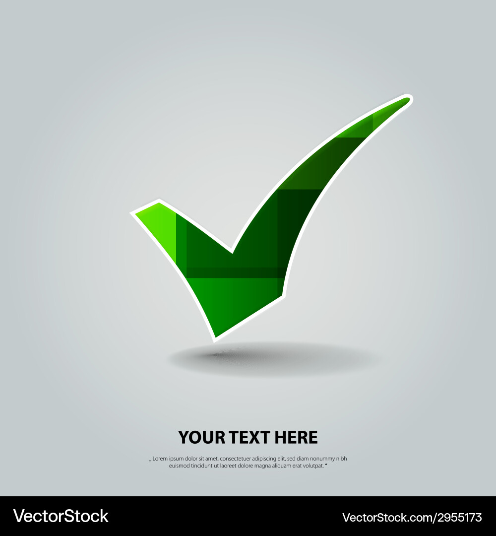 Green checkmark Royalty Free Vector Image - VectorStock