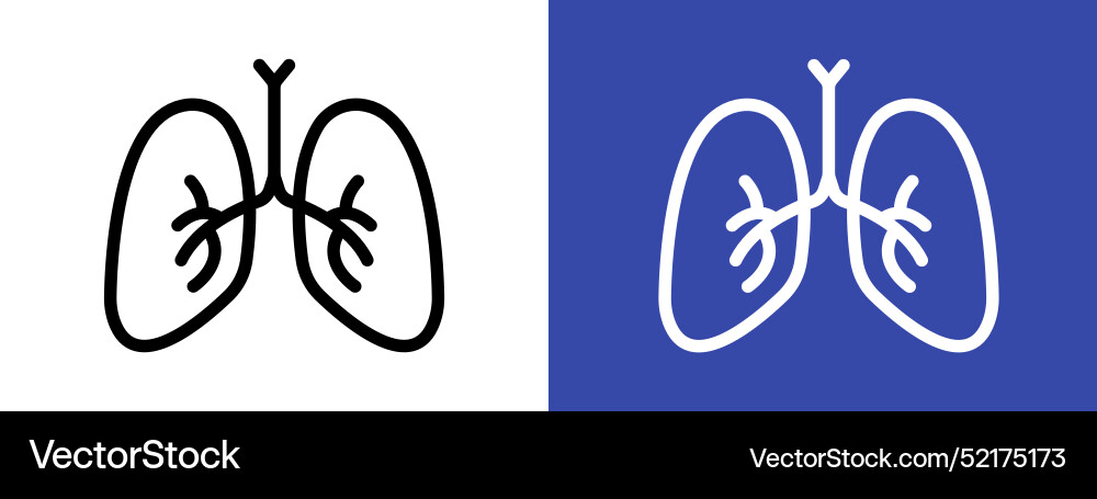 Human lungs logo sign set outline Royalty Free Vector Image