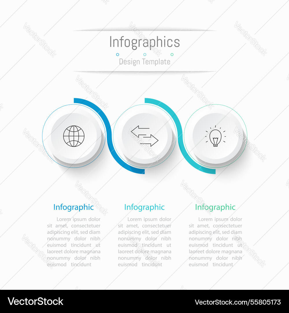 Infographic 3 options design elements Royalty Free Vector