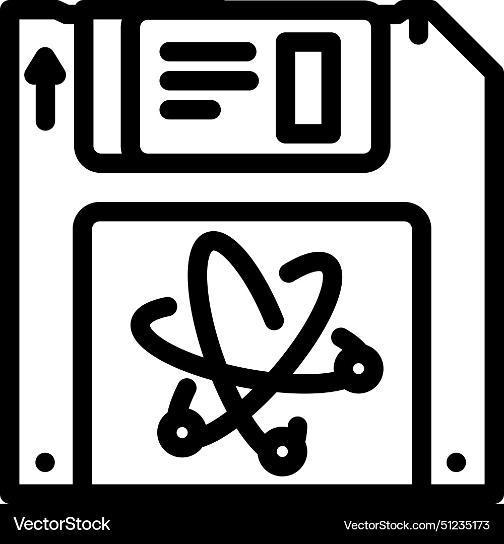 Memory quantum technology line icon Royalty Free Vector