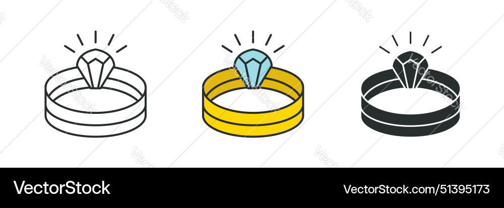 Ring icon symbol isolated on white background Vector Image