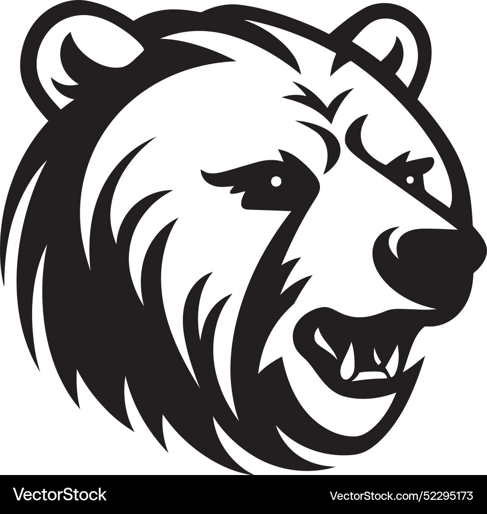 Stylized strength black bear designwhimsical Vector Image