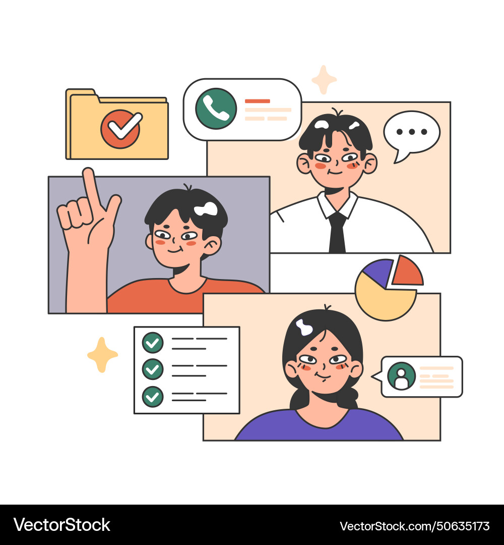 Training workshop interactive process Royalty Free Vector