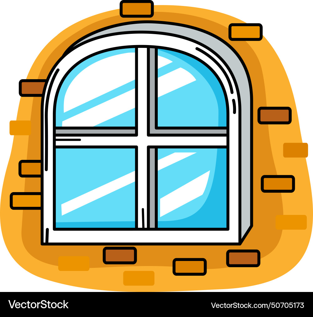 Window outline white on background Royalty Free Vector Image