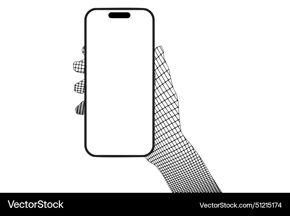 A phone in hand on transparent background Vector Image