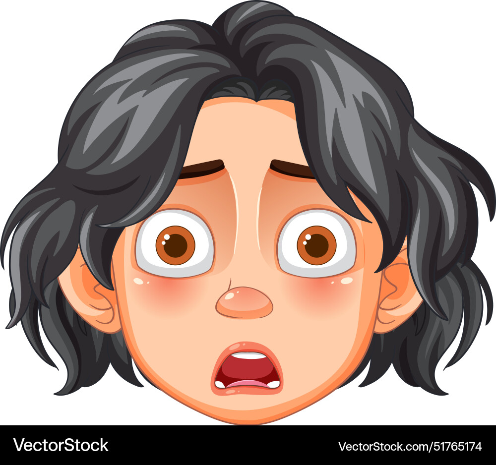 A shocked face with wide eyes Royalty Free Vector Image