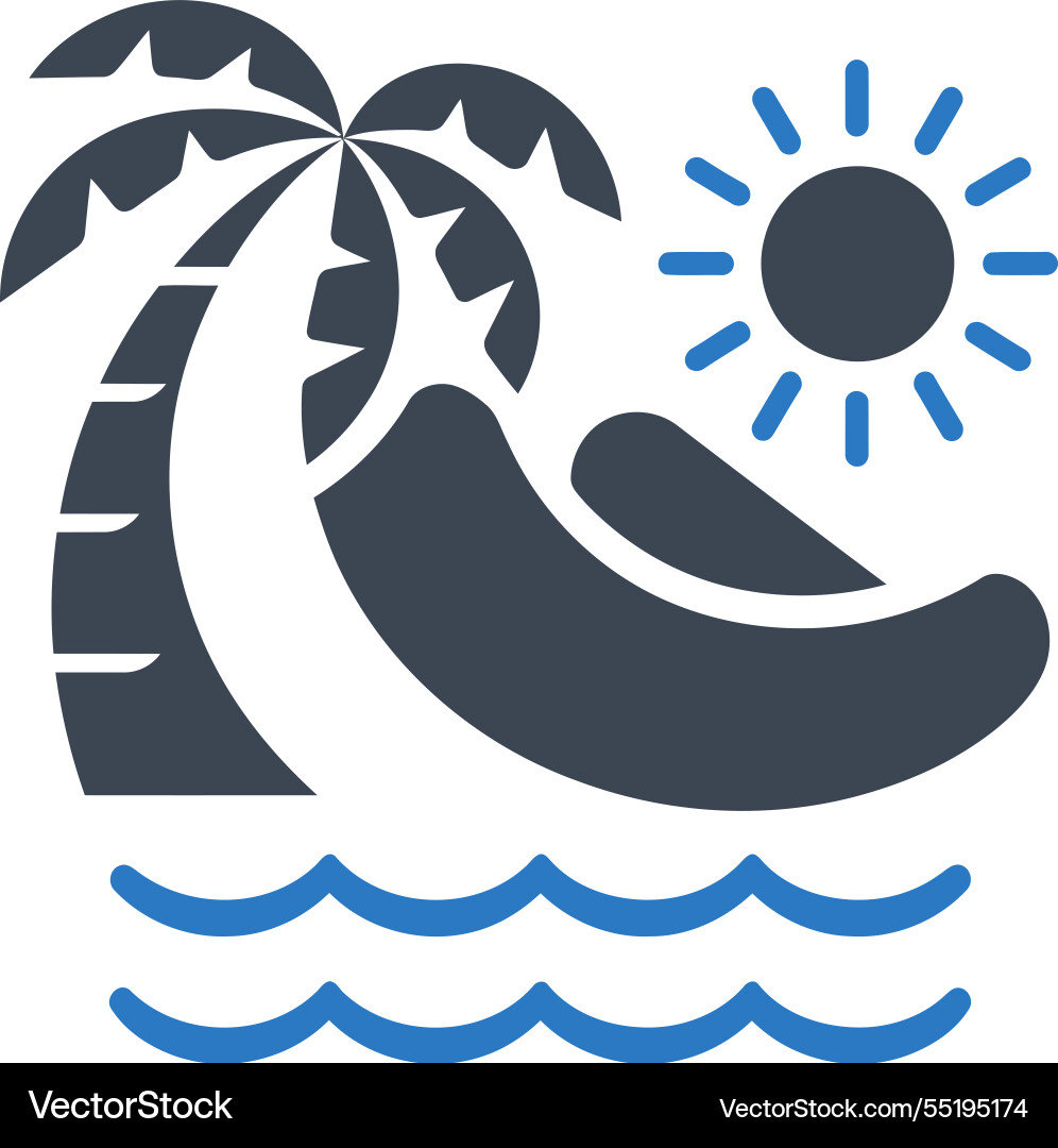 Beach vacation icon Royalty Free Vector Image - VectorStock