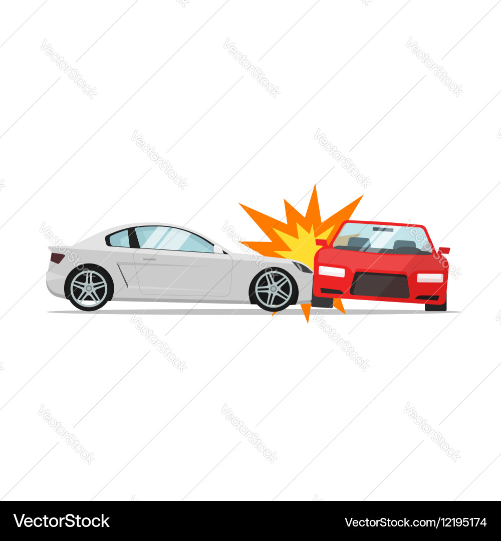 Car crash two automobiles collision auto Vector Image