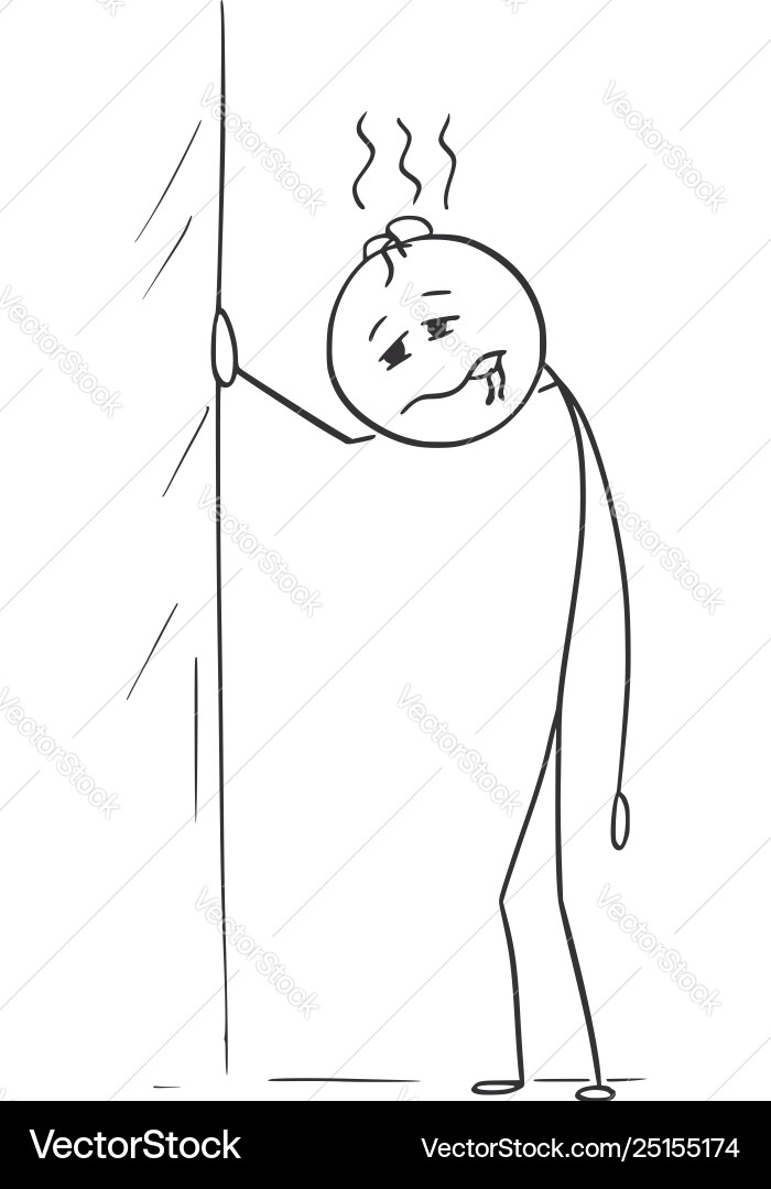 Drunk or Sick Man Leaning Royalty Free Vector Image