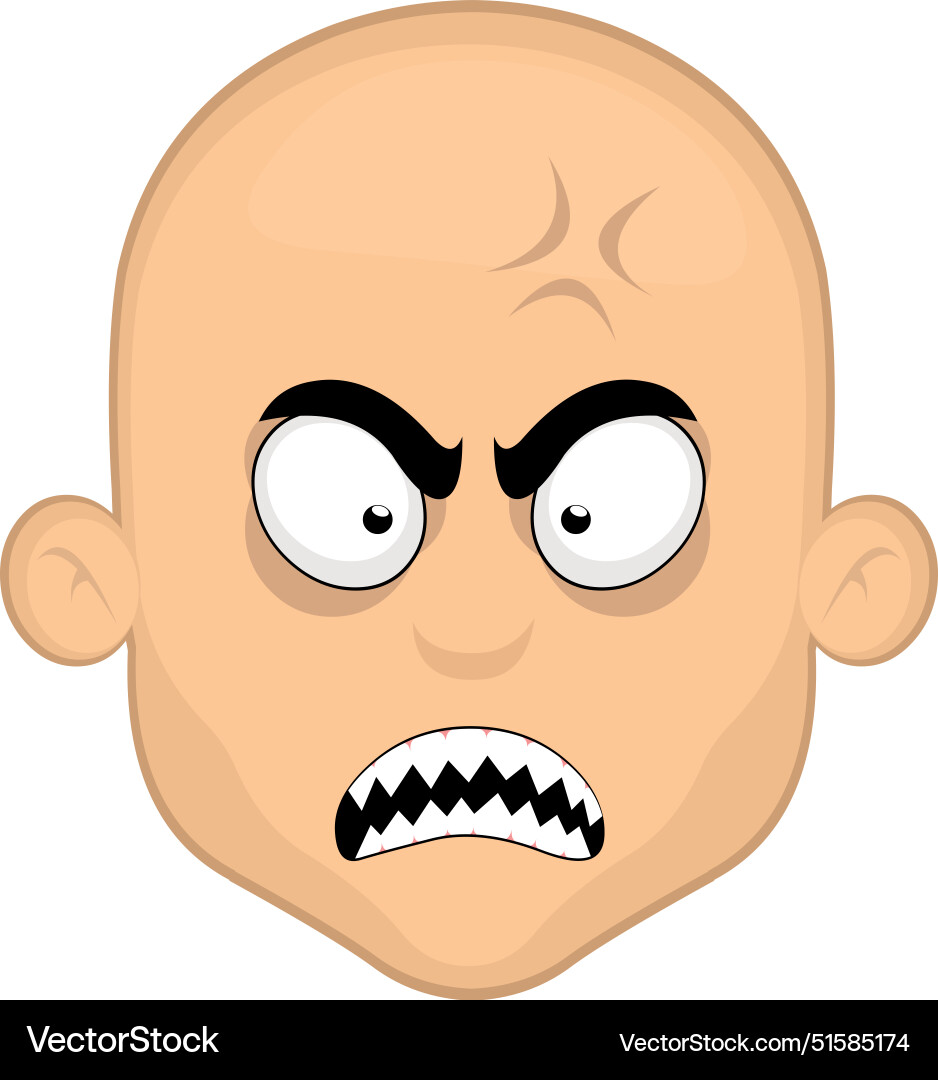 Head vein furious bald man Royalty Free Vector Image