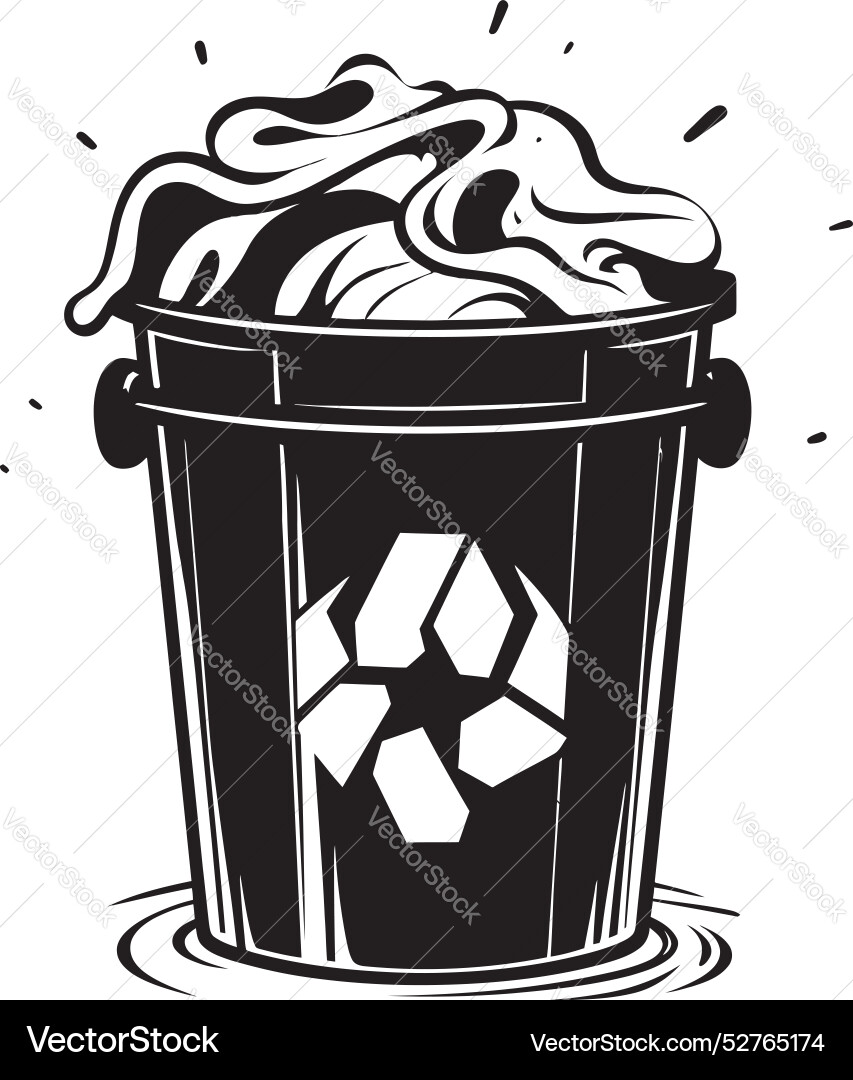 Rubbish bin art transforming waste Royalty Free Vector Image