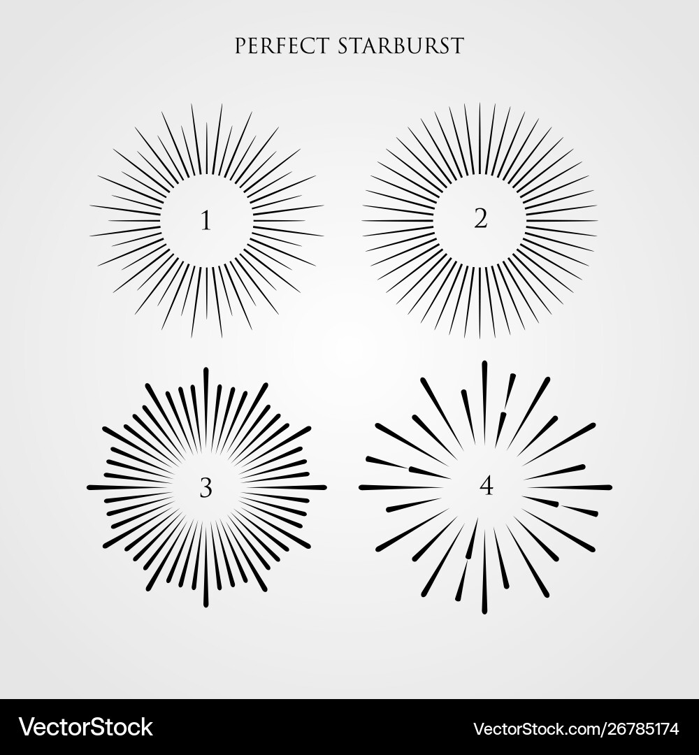 Set light rays sunburst and sun Royalty Free Vector Image