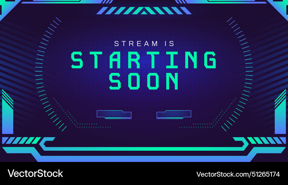 Starting stream screen ui game live streaming Vector Image