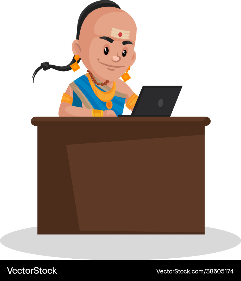 Tenali ramakrishna cartoon character Royalty Free Vector