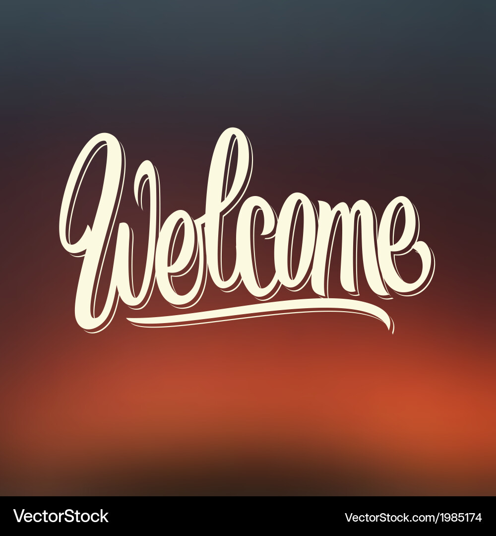 Willkommen Handschrift Lizenzfreies Vektorbild