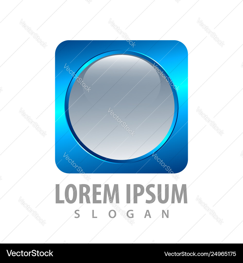 3D Blue Rounded Button Royalty Free Vector Image