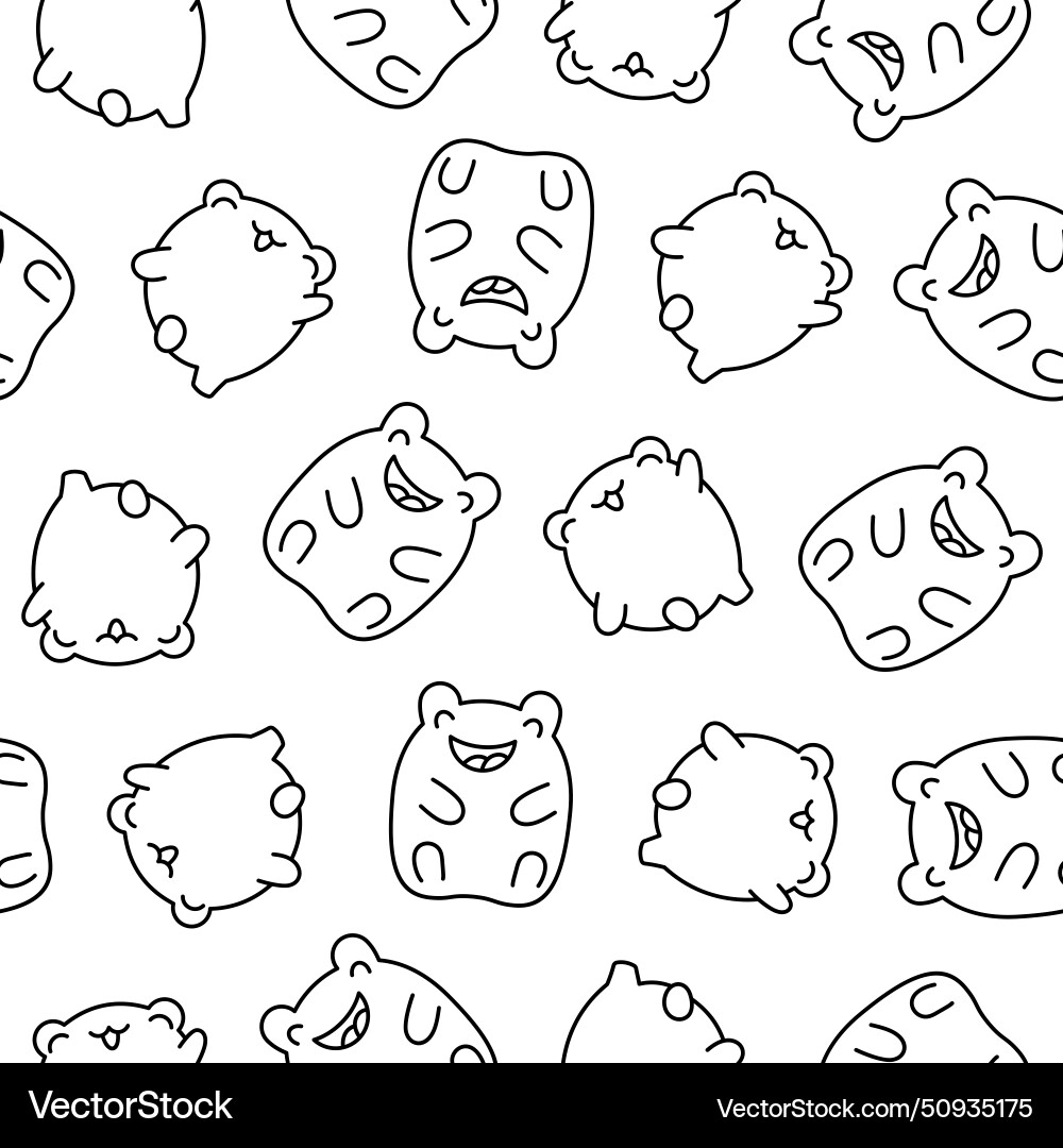 Frog seamless pattern coloring page Royalty Free Vector