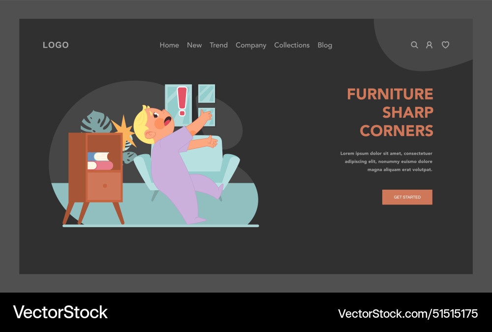 Furniture sharp corners flat Royalty Free Vector Image